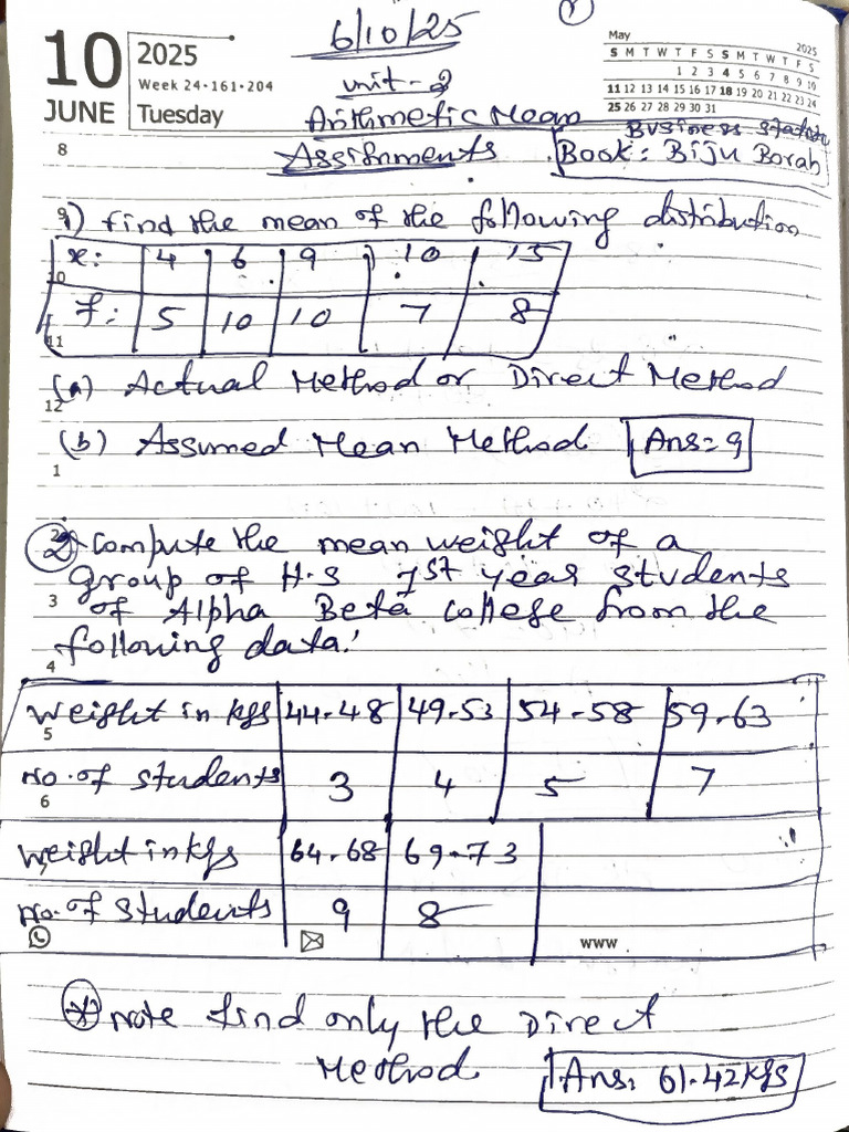 Arithmetic Mean | PDF