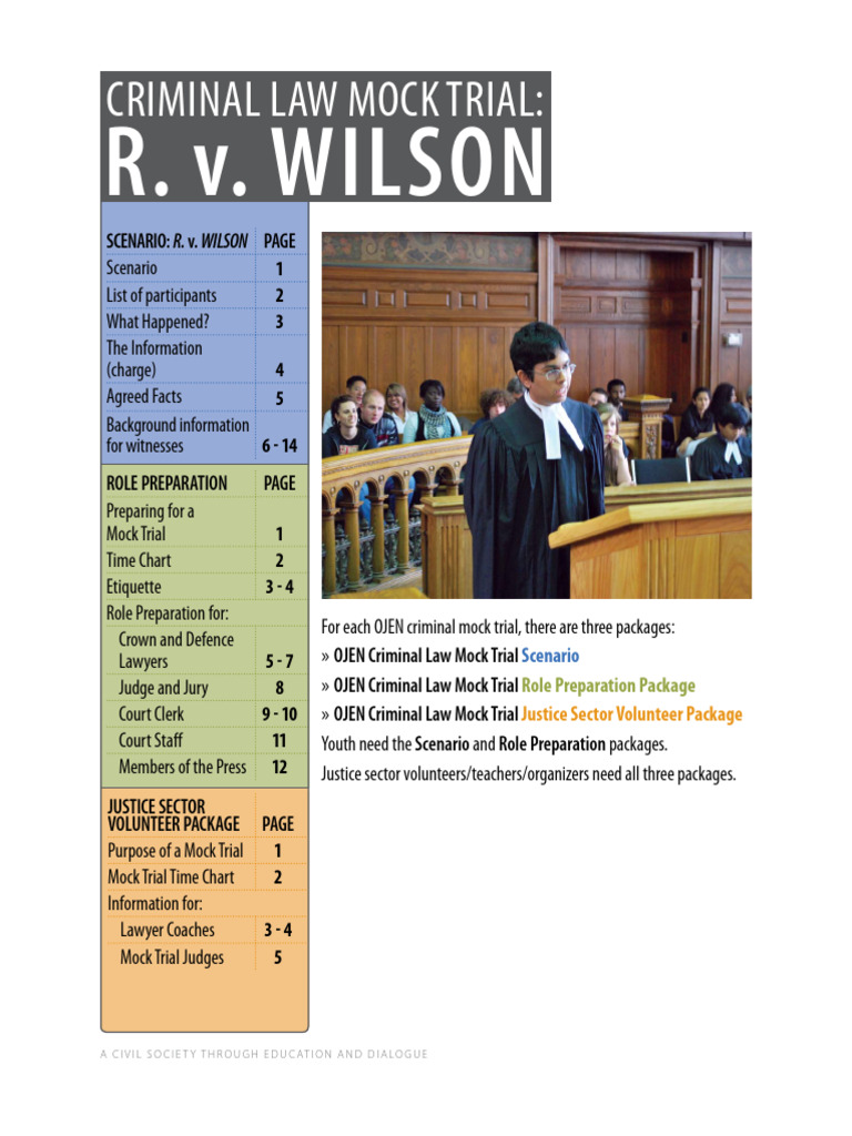 Mock Trial Scenario: R. v. Wilson | PDF | Trials | Witness