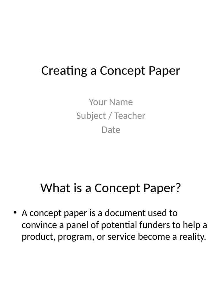 How to Write a Concept Paper | PDF