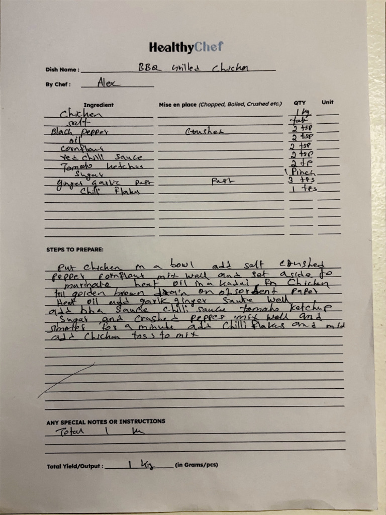 Sample Recipe | PDF