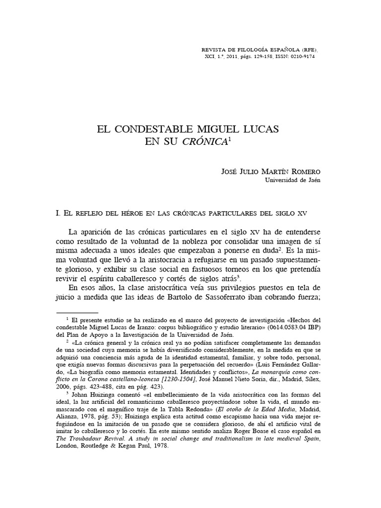 Miguel Lucas de Iranzo: Héroe del XV | PDF | Caballería | Caballero