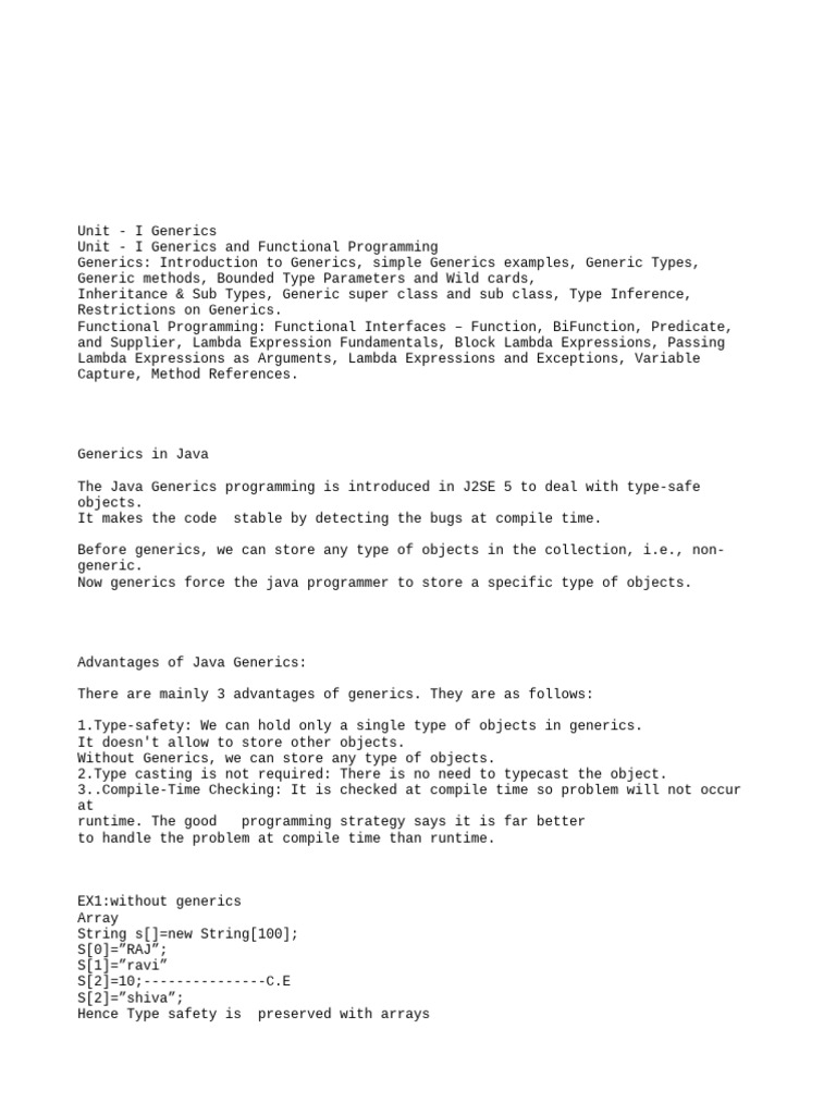 Java Generics and Functional Programming | PDF | Parameter (Computer ...