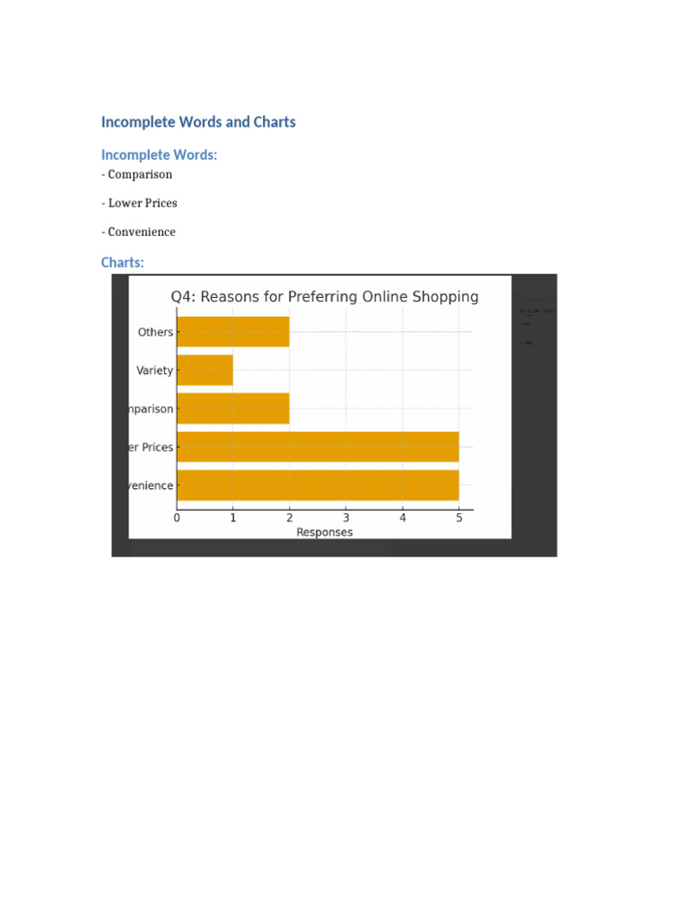 Incomplete Words and Charts | PDF