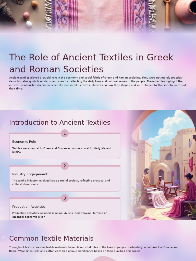 The Role of Ancient Textiles... Greece and Rome | PDF | Textiles | Clothing