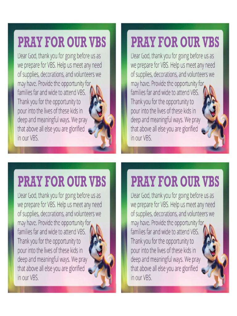 True North VBS Prayer Cards 2025 | PDF