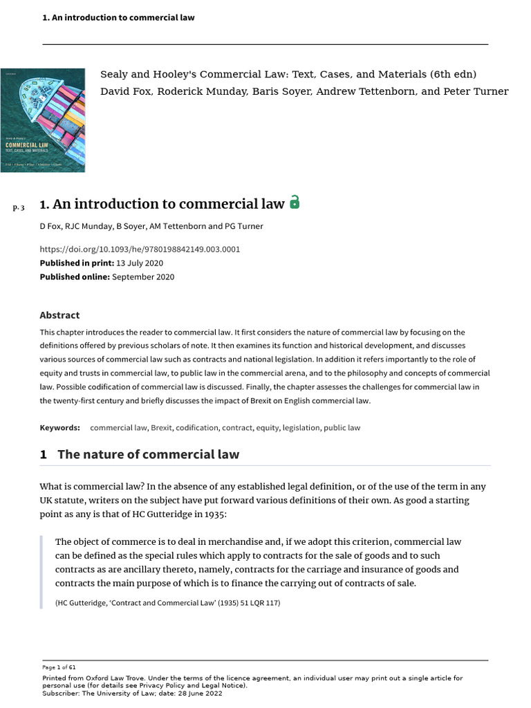 An Introduction To Commercial Law-Chapter-1 | PDF | Alternative Dispute ...
