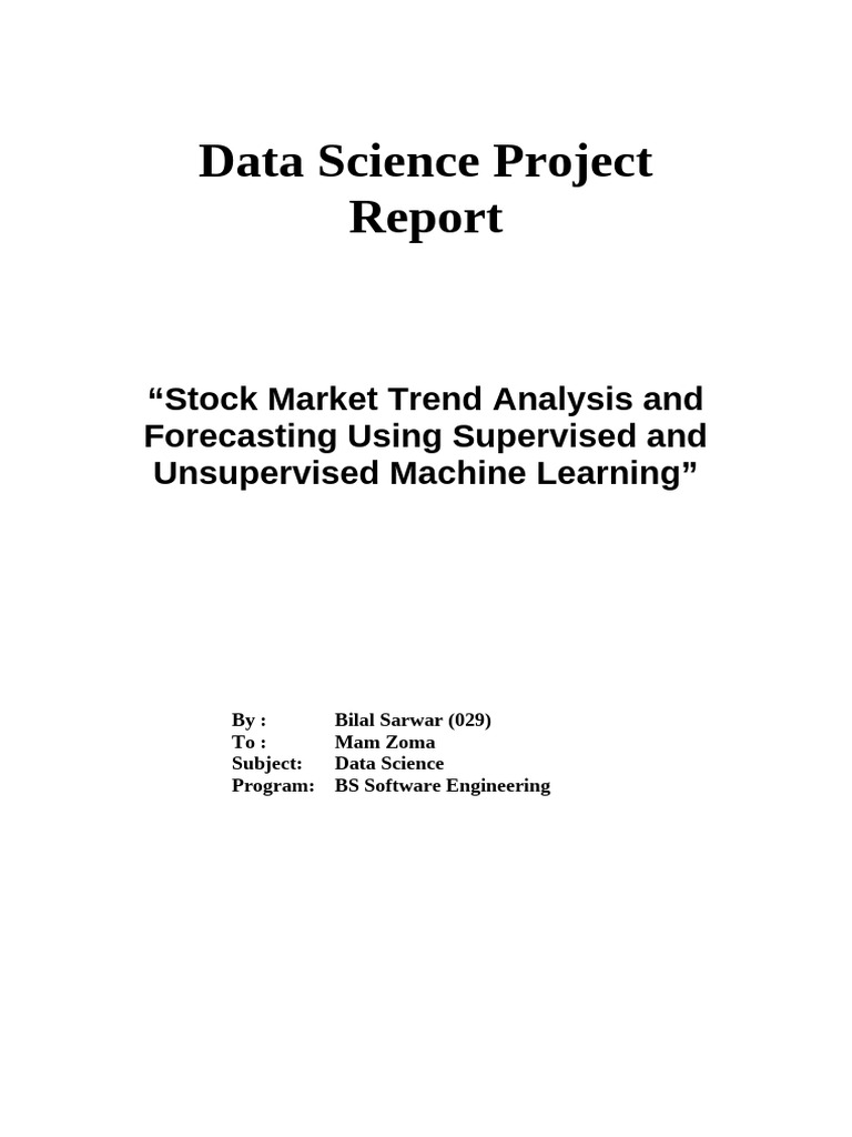 Data Science Project Report | PDF | Machine Learning | Forecasting