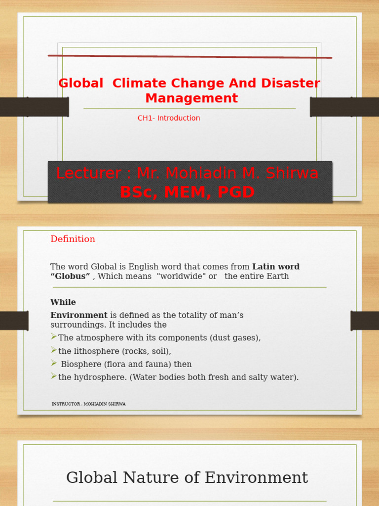CH1. Introduction Global Climate Change and Disaster Management | PDF | Natural Environment | Water