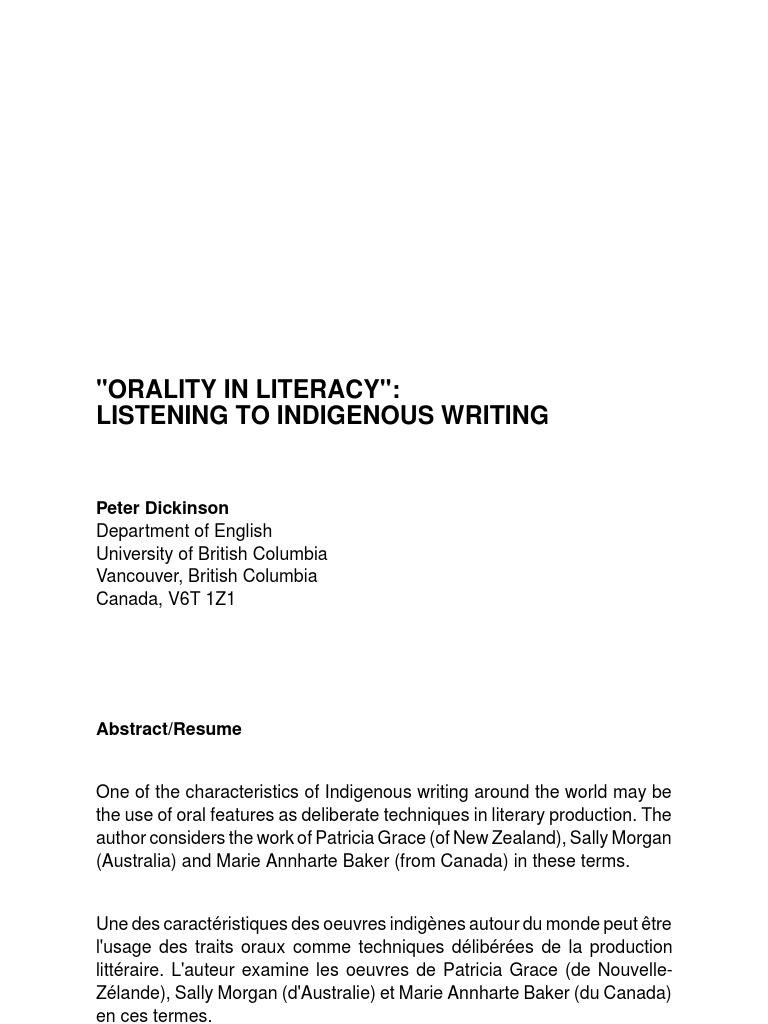 Orality and Literacy | PDF | Storytelling | Literacy