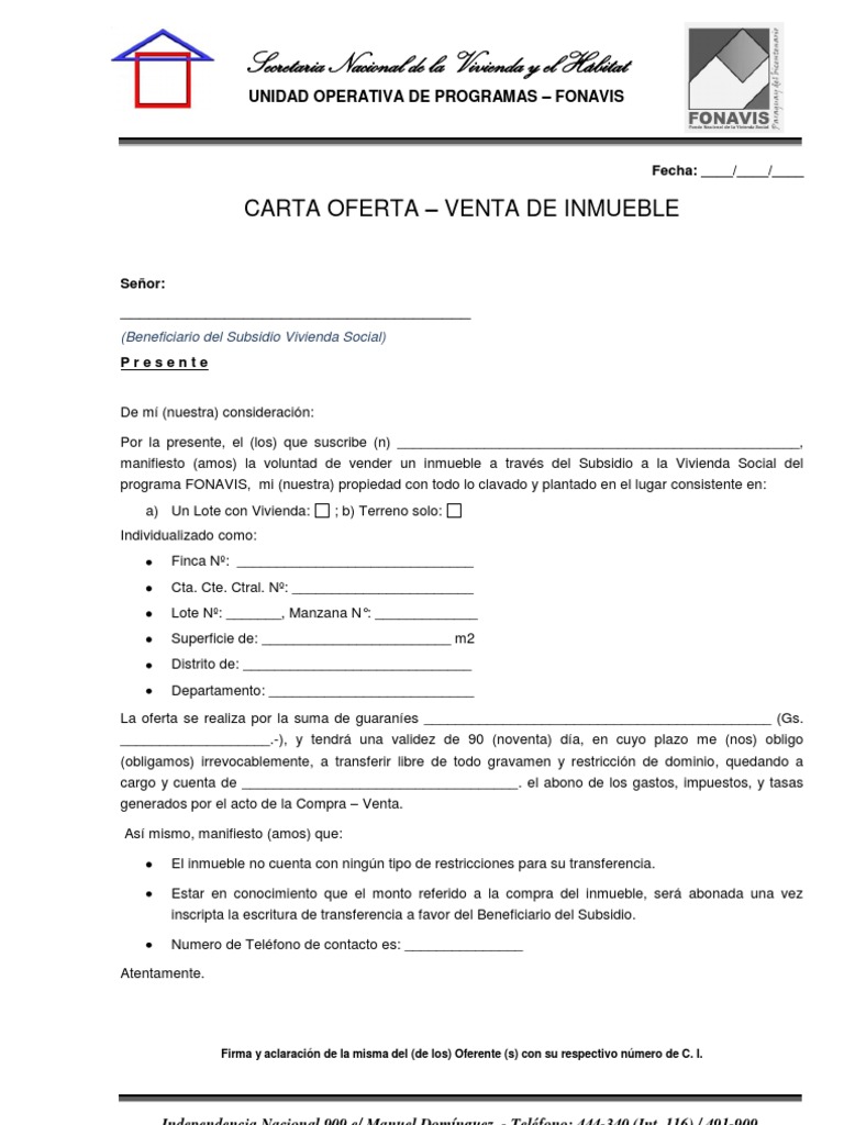 Carta Oferta | PDF