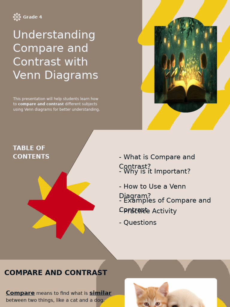 Understanding Compare and Contrast With Venn Diagrams | PDF | Cats | Dogs