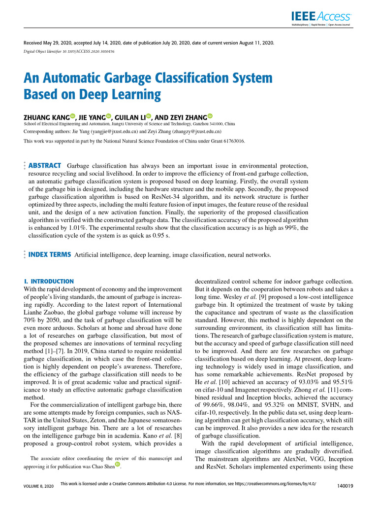 2 An Automatic Garbage Classification System Based On Deep Learning ...