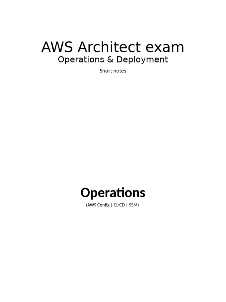 AWS Operations and Deployment | PDF | Amazon Web Services | Computer Engineering
