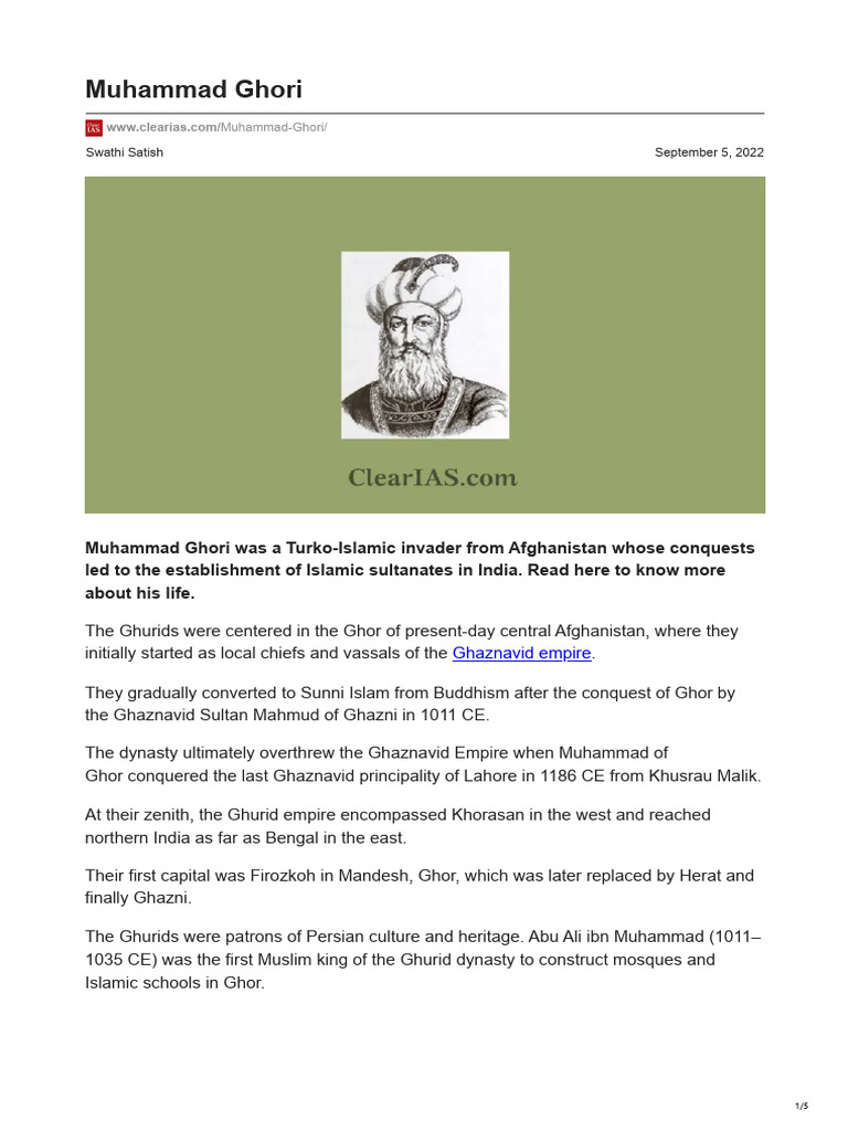 Muhammad Ghori | PDF