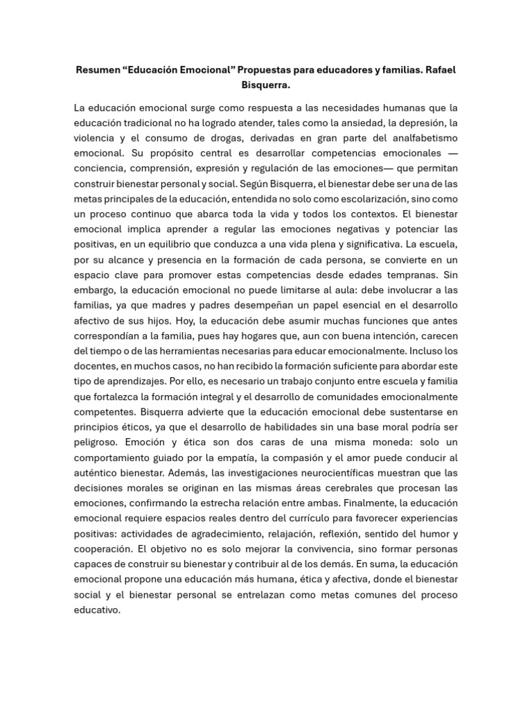 Propuestas de Educación Emocional | PDF | Las emociones | Bienestar