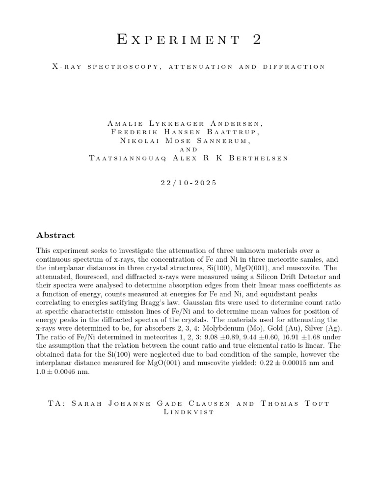 X-ray Spectroscopy and Material Analysis | PDF | Electron | X Ray