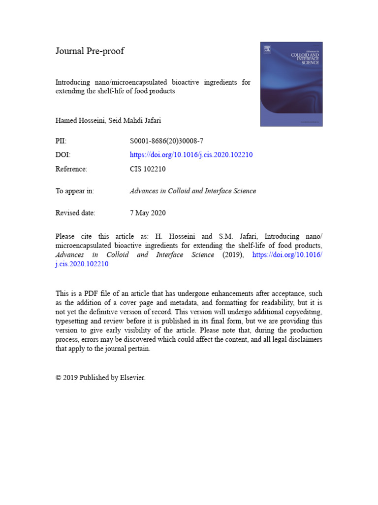 Journal Pre-Proof: Advances in Colloid and Interface Science | PDF ...