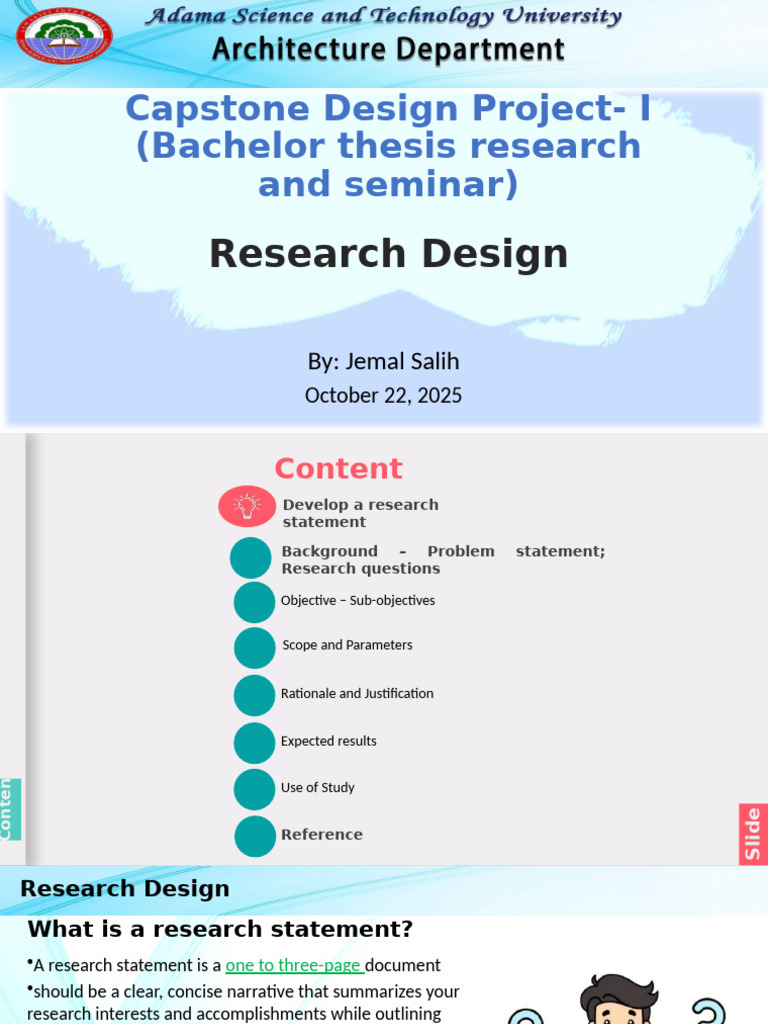 Capstone-I PPT 2 (Autosaved) | PDF | Methodology | Goal