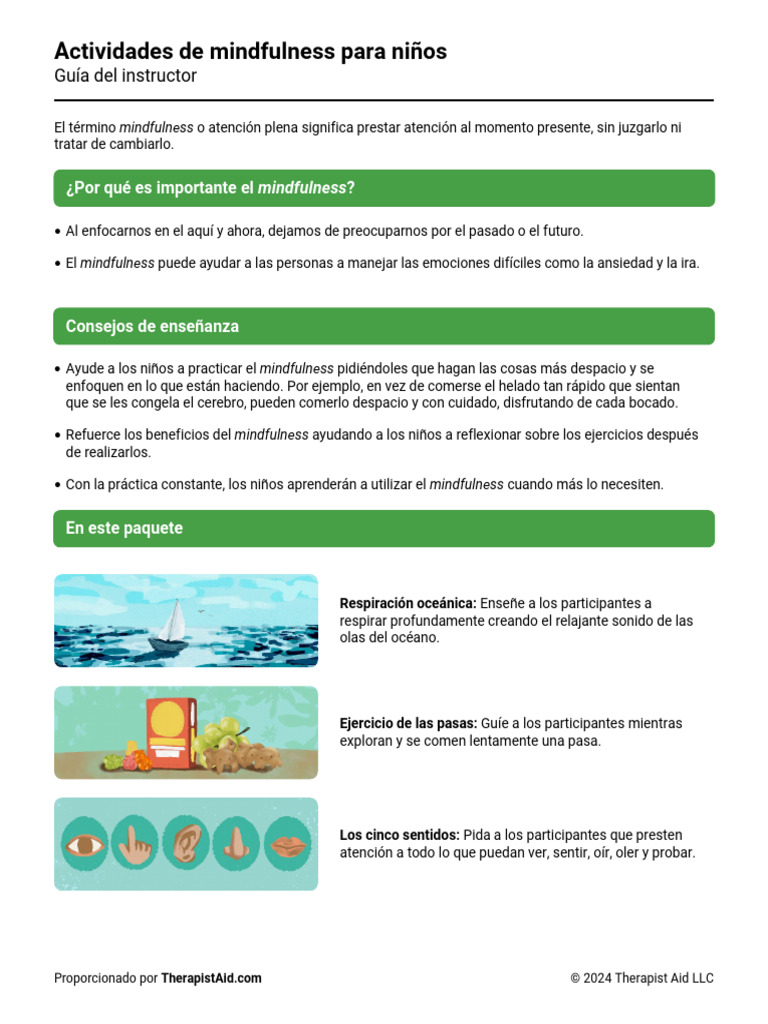 Mindfulness para Niños: Actividades Prácticas | PDF | Atención plena ...