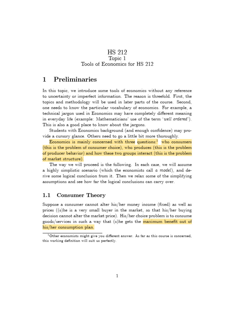 Economics Tools: Consumer Theory Basics | PDF | Demand | Utility