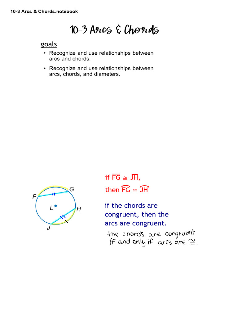 Arcs and Chords Geometry Concepts | PDF