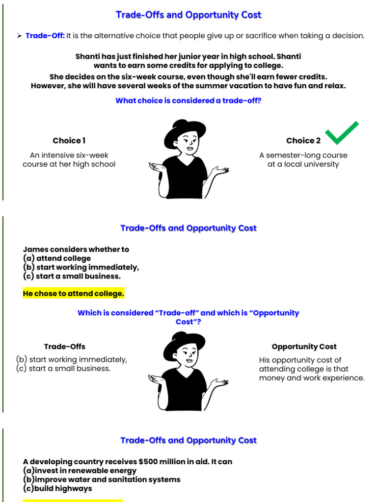 Understanding Trade-Offs and Opportunity Costs | PDF | Opportunity Cost ...