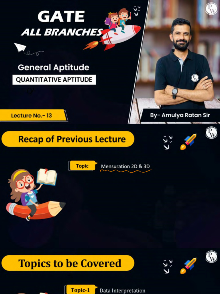 General Aptitude Quantitative Aptitude 13 Class Notes by | PDF