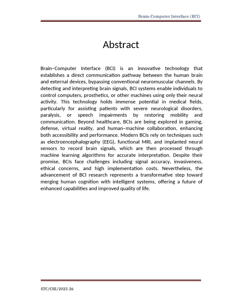 Abstract on BCI (PNT) | PDF