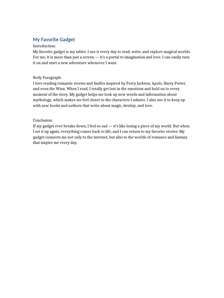 My Favorite Gadget | PDF