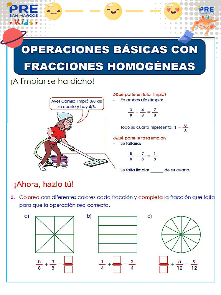 Pm Operaciones Básicas Con Fracciones Homogéneas Pdf