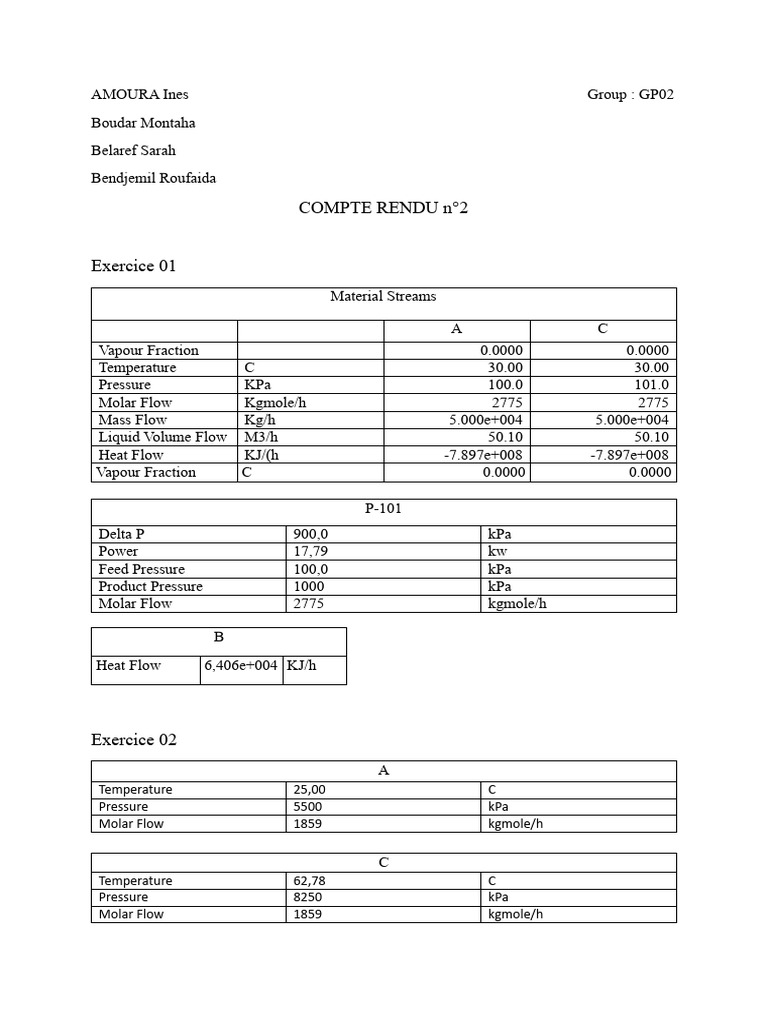 Simulation Compte Rendu 2 | PDF | Pressure | Heat
