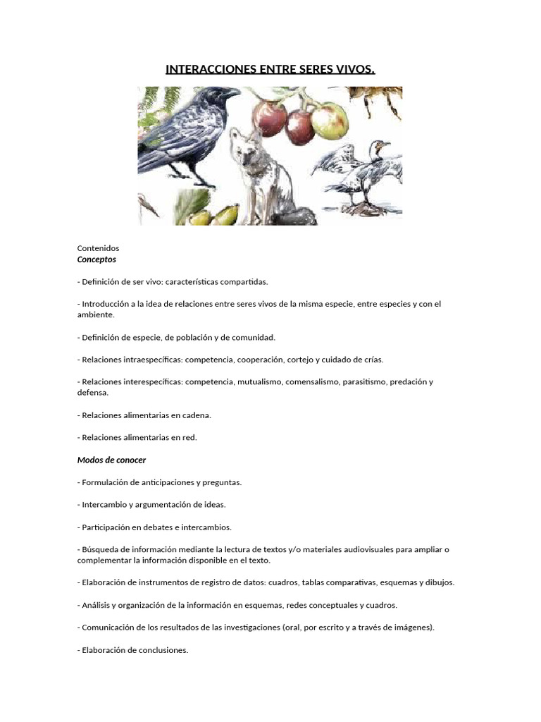 Interacciones Entre Seres Vivos | PDF | Agua | Ecosistema