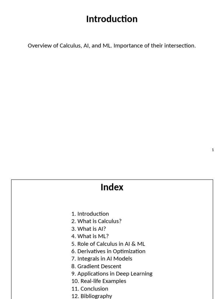 Calculus Ai ML Presentation | PDF | Artificial Intelligence | Intelligence (AI) & Semantics