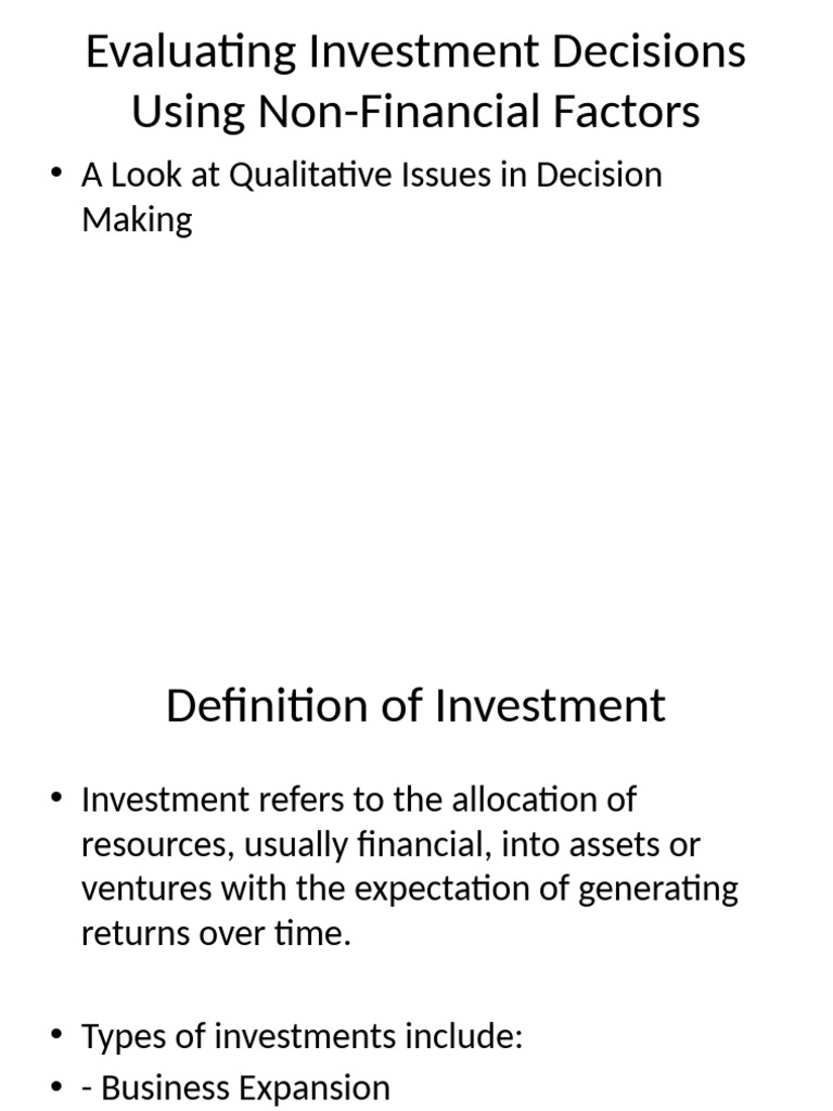 Non Financial Factors Presentation Final | PDF