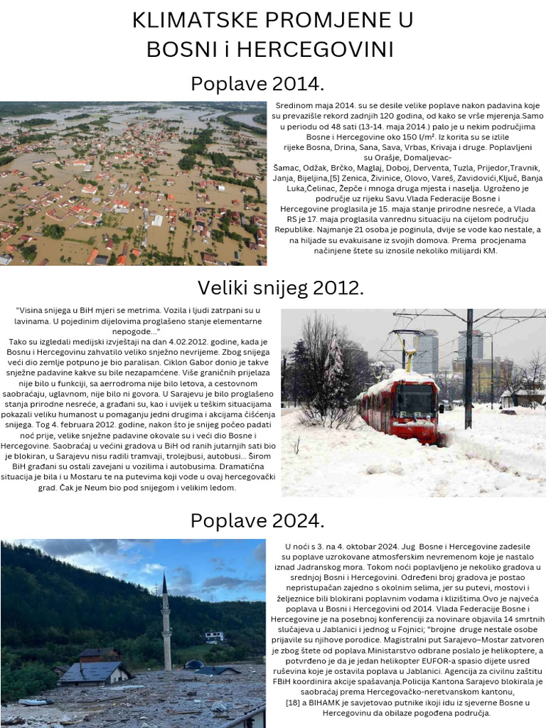 Klimatske Promjene U Bih | PDF
