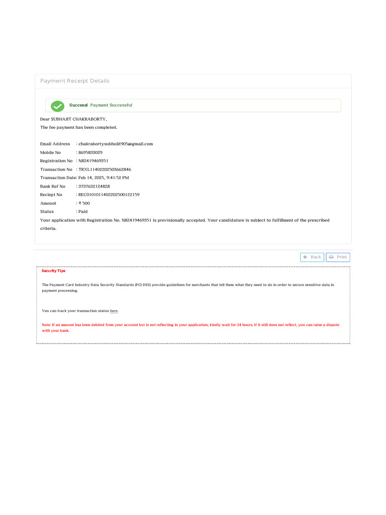 Rrbapply - Gov.in # Pscexamservice Payment-Receipt Successful ...