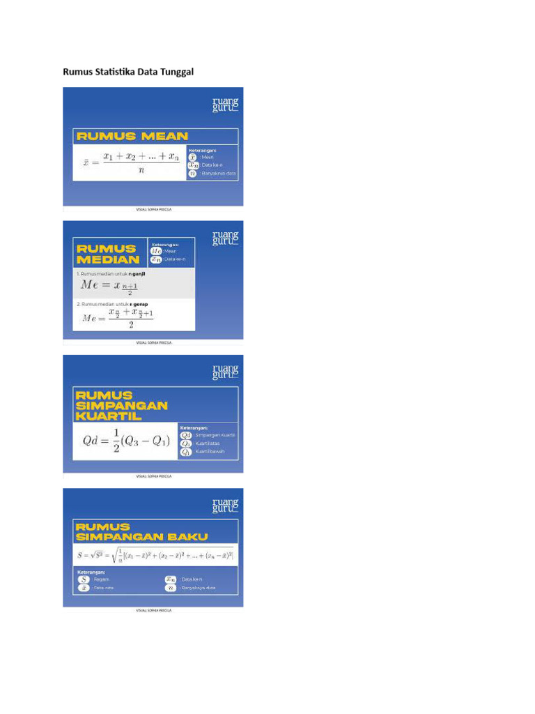 Rumus Statistika Data Tunggal | PDF