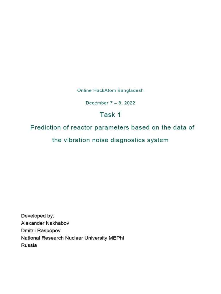 Reactor Vibration Prediction Model | PDF | Nuclear Reactor | Nuclear Fuel