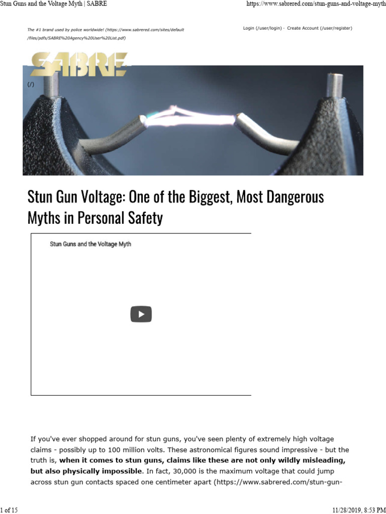 Stun Guns and The Voltage Myth - SABRE | PDF | Switch | Voltage