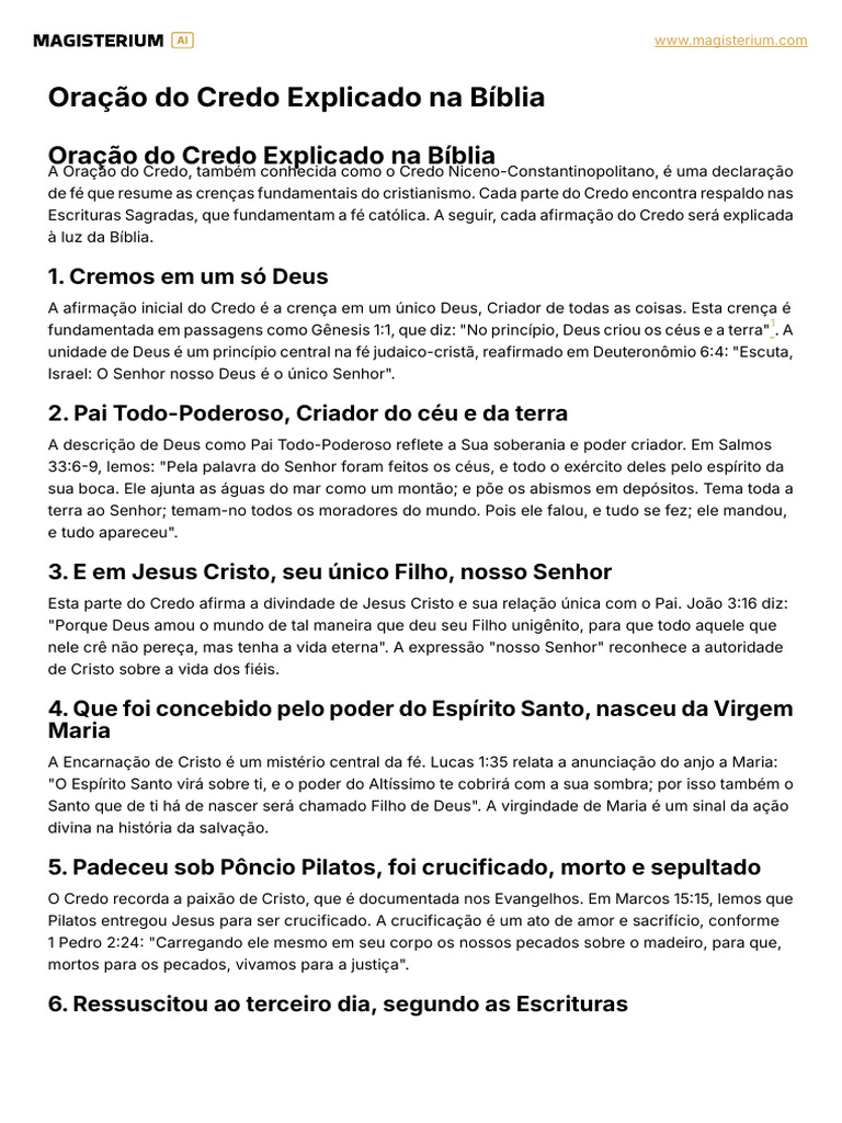 Oração do Credo: Explicação Bíblica | PDF | Espírito Santo (religião ...