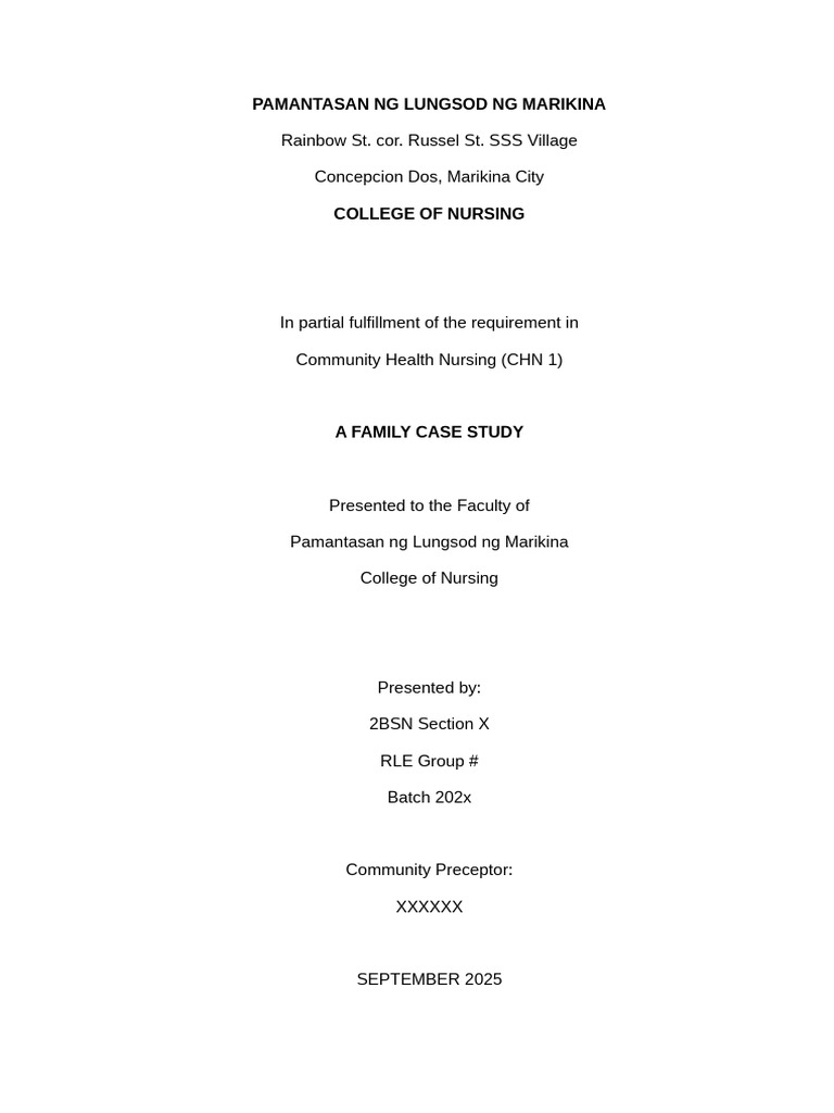 Family Case Study in Community Nursing | PDF
