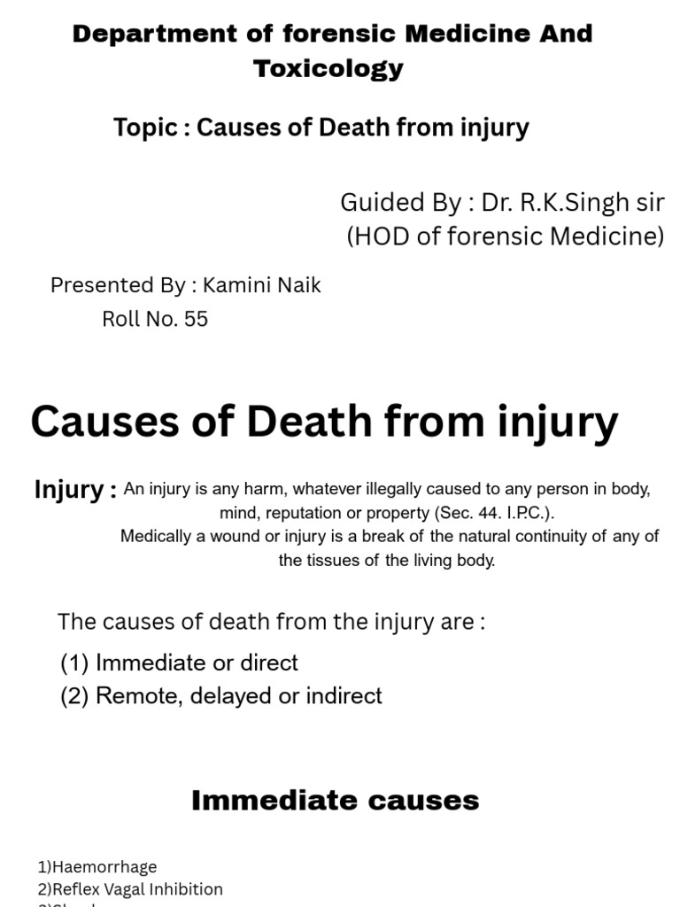 Causes of Death From Injury - 20250922 - 131820 - 0000 | PDF | Shock ...