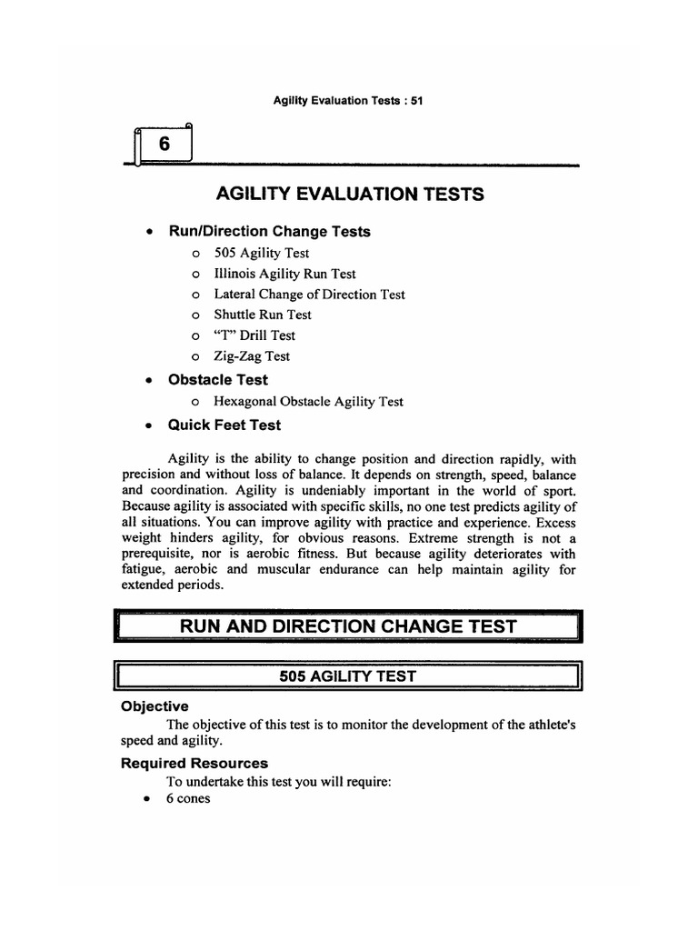 Agility Tests | PDF