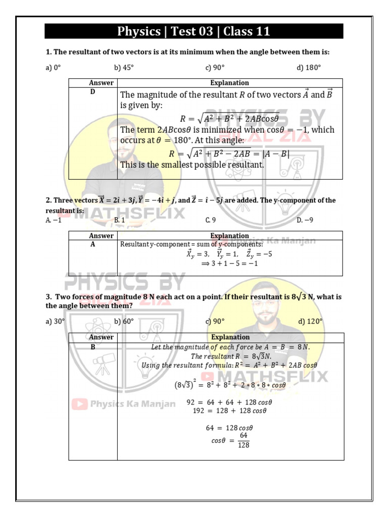 Physics-Class-11 | PDF | Euclidean Vector | Force