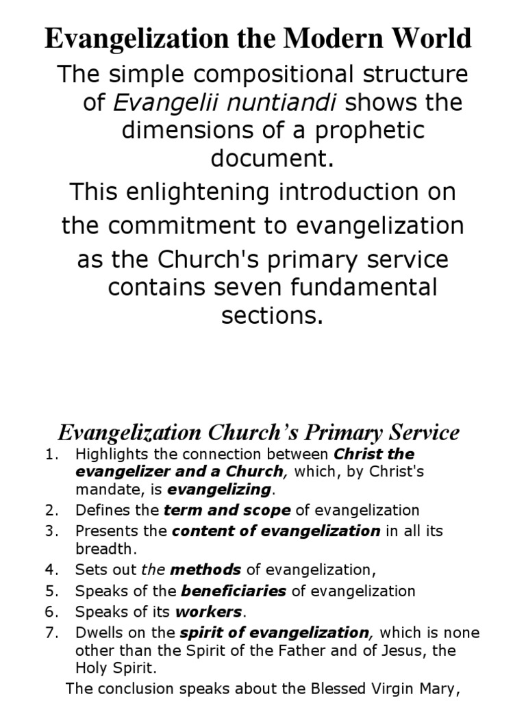 Evangelization in the Modern World | PDF | The Gospel | Evangelism