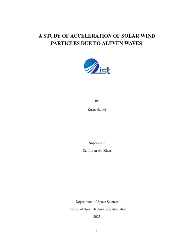 FYP Thesis Kiran Batool | PDF | Waves | Solar Wind
