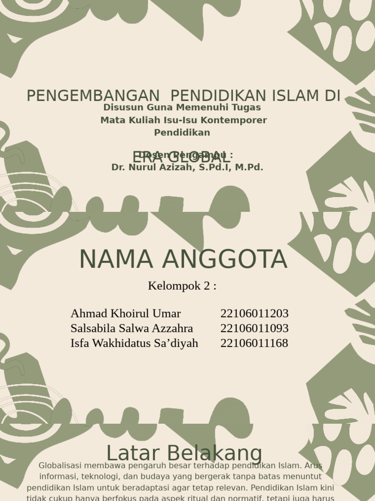 Kel.2 Pengembangan Pendidikan Islam Di Era Global | PDF