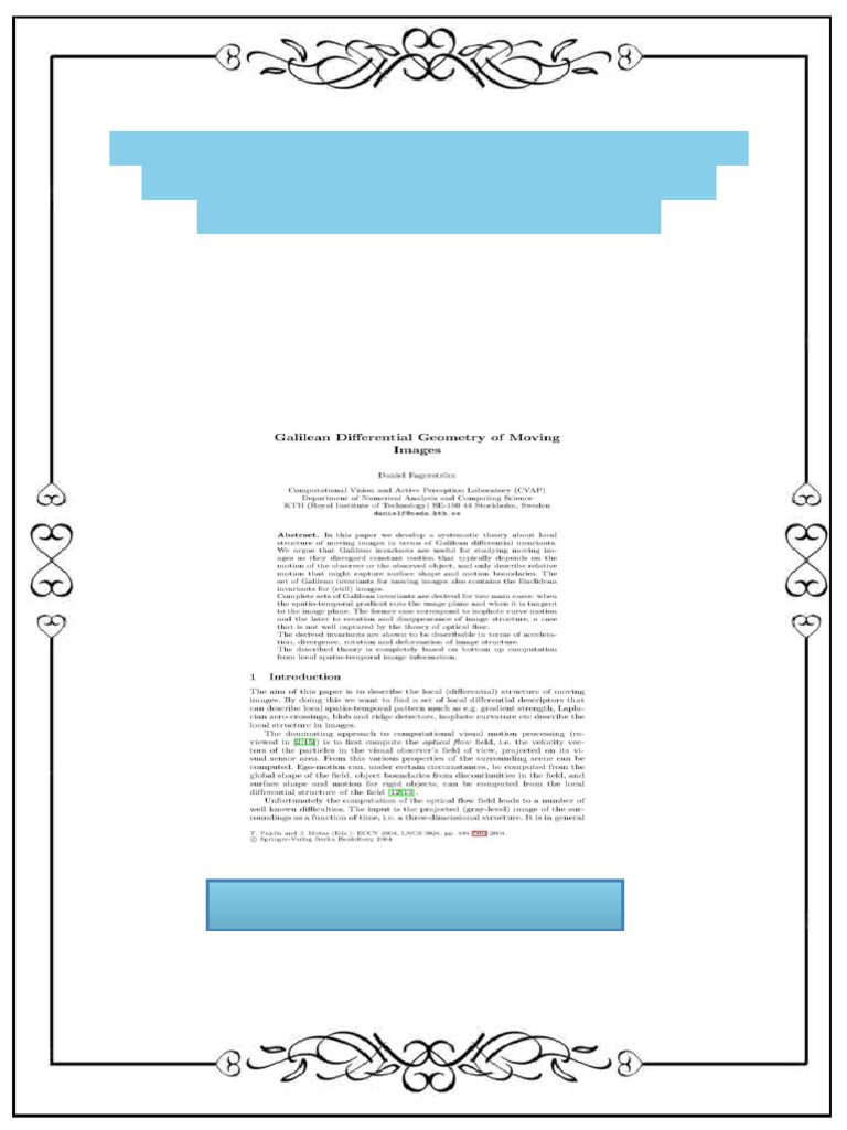 Galilean Differential Geometry of Moving Images 1st edition by Daniel ...