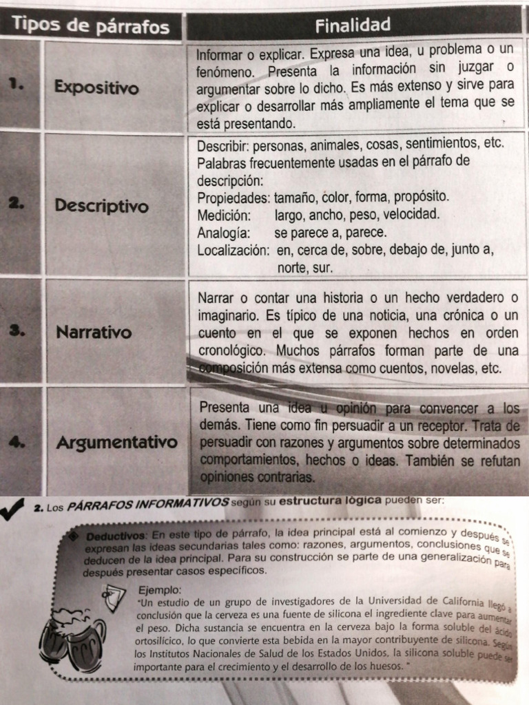 Tipos de Párrafos | PDF