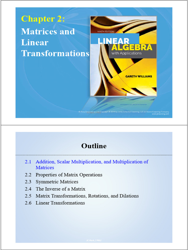 (PDF - CH02) Matrices and Linear Transformations | PDF | Matrix (Mathematics) | Mathematics